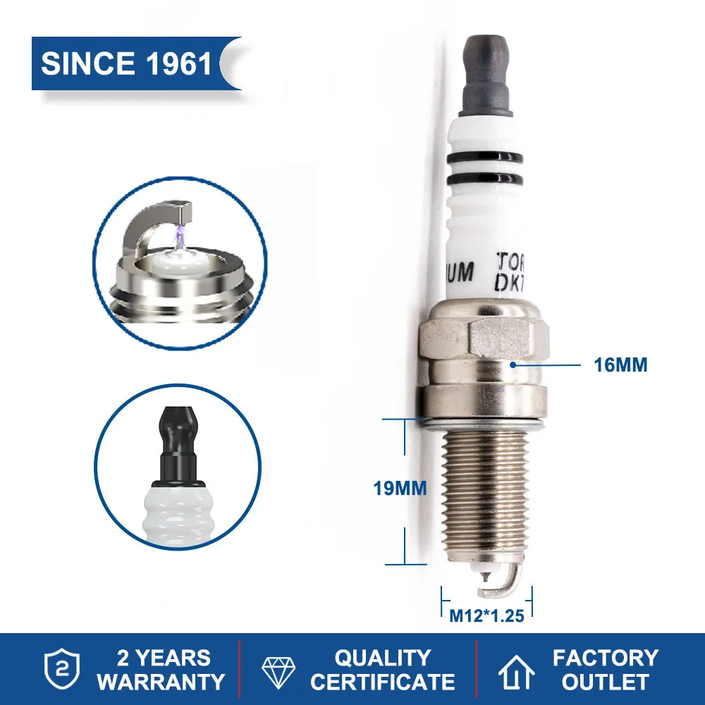 Nippon Denso Spark Plugs - High Performance Iridium Spark Plug TORCH DK7RTI Replacement for ...