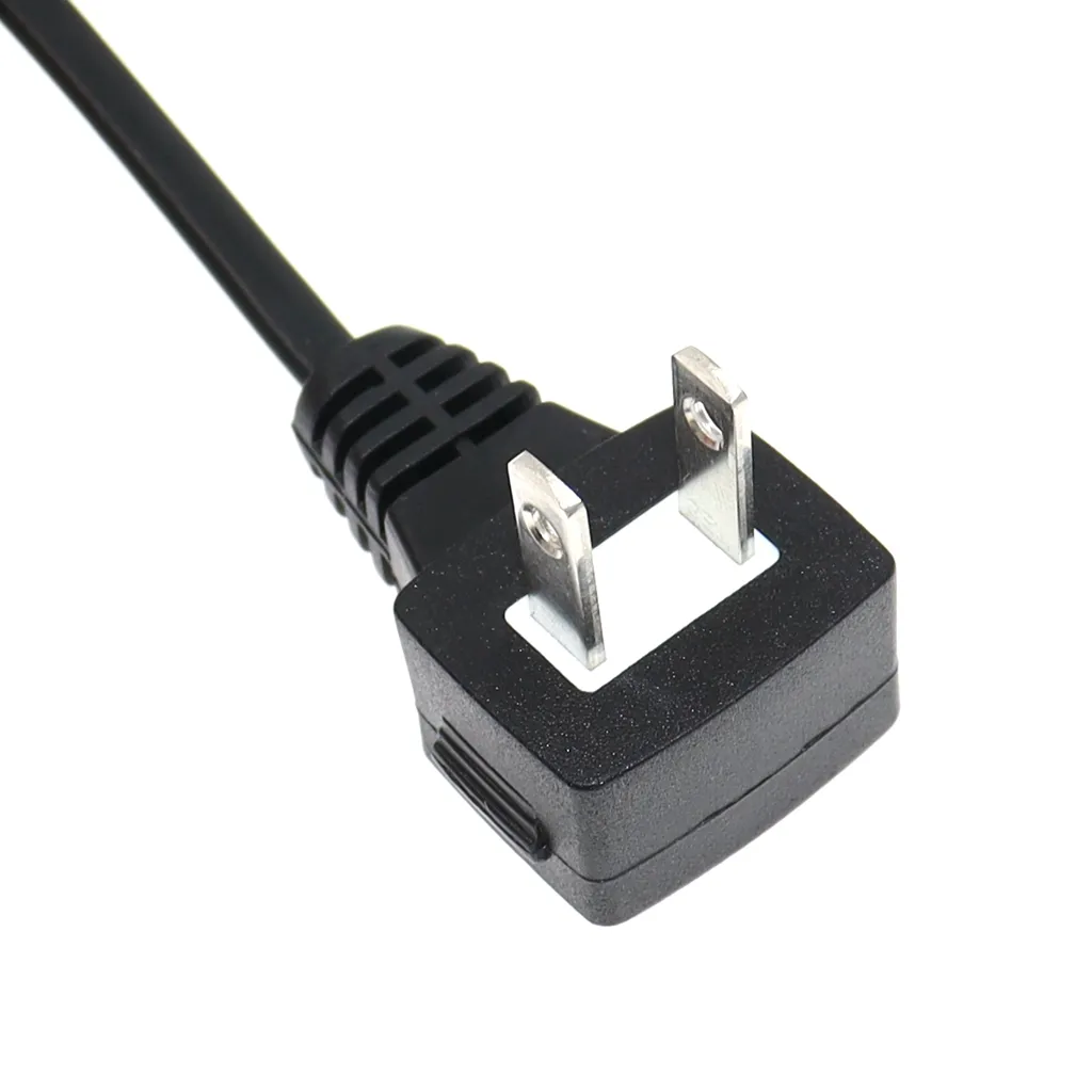 US Nema 1-15P to IEC320 C7 Female AC Short Portable Cord, PU Spring ...