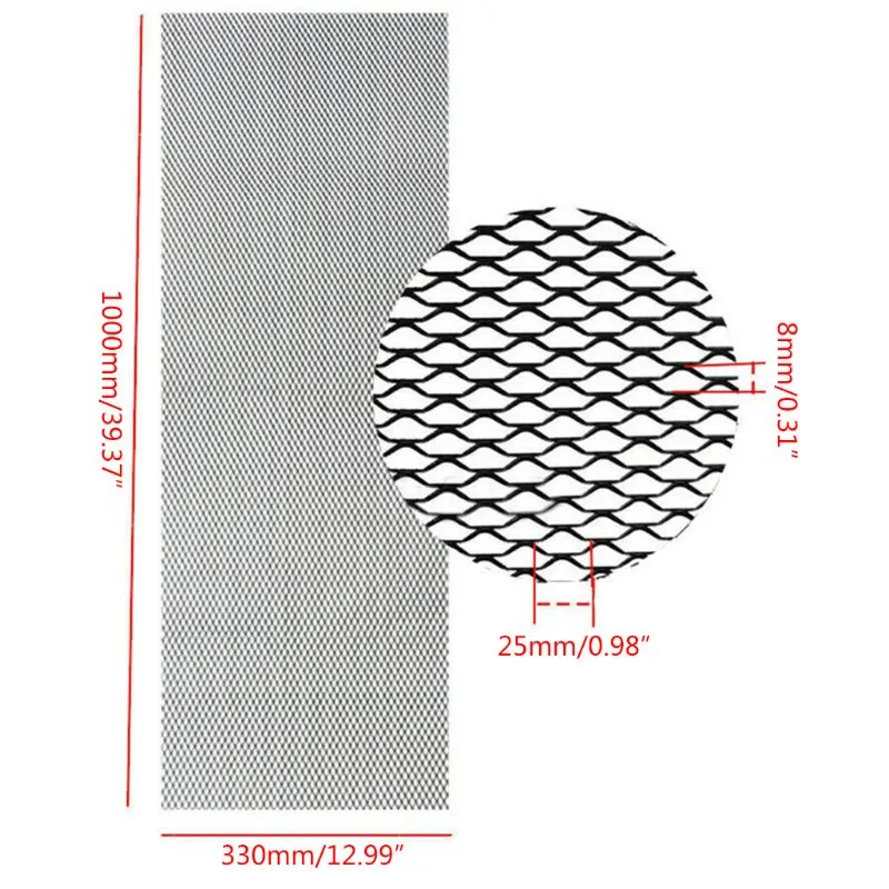 Hexagonal Aluminum Mesh Grill Cover for Car Bumper & Hood Vent Grille ...