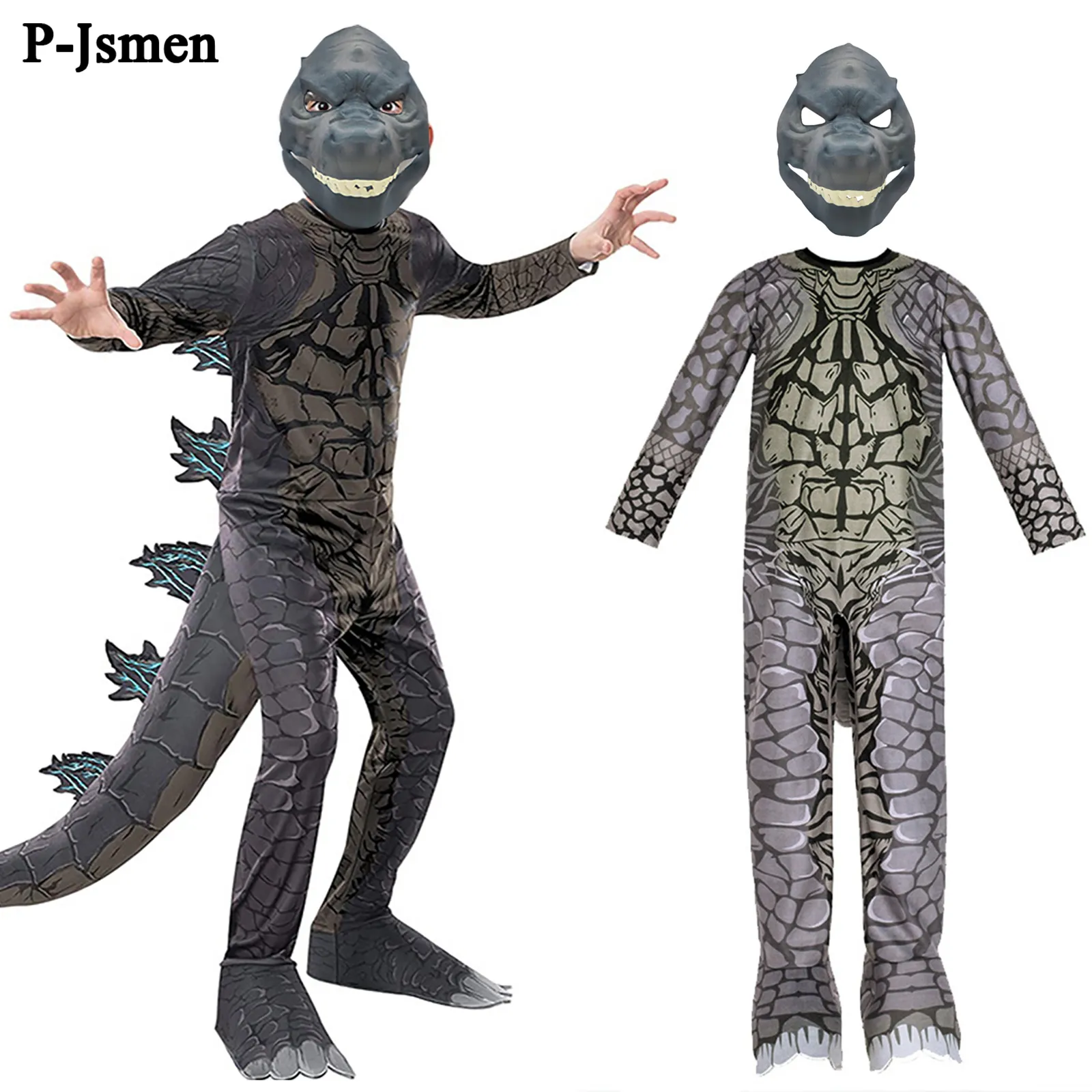 P Jsmen Dinosaur Cosplay Costume For Kids King Of Monster Bodysuit With ...