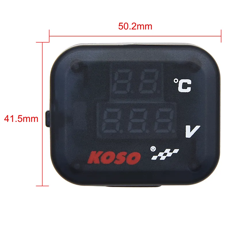 Brand LED Digital Motorcycle Temperature And Voltmeter Gauge DC 8 30V ...