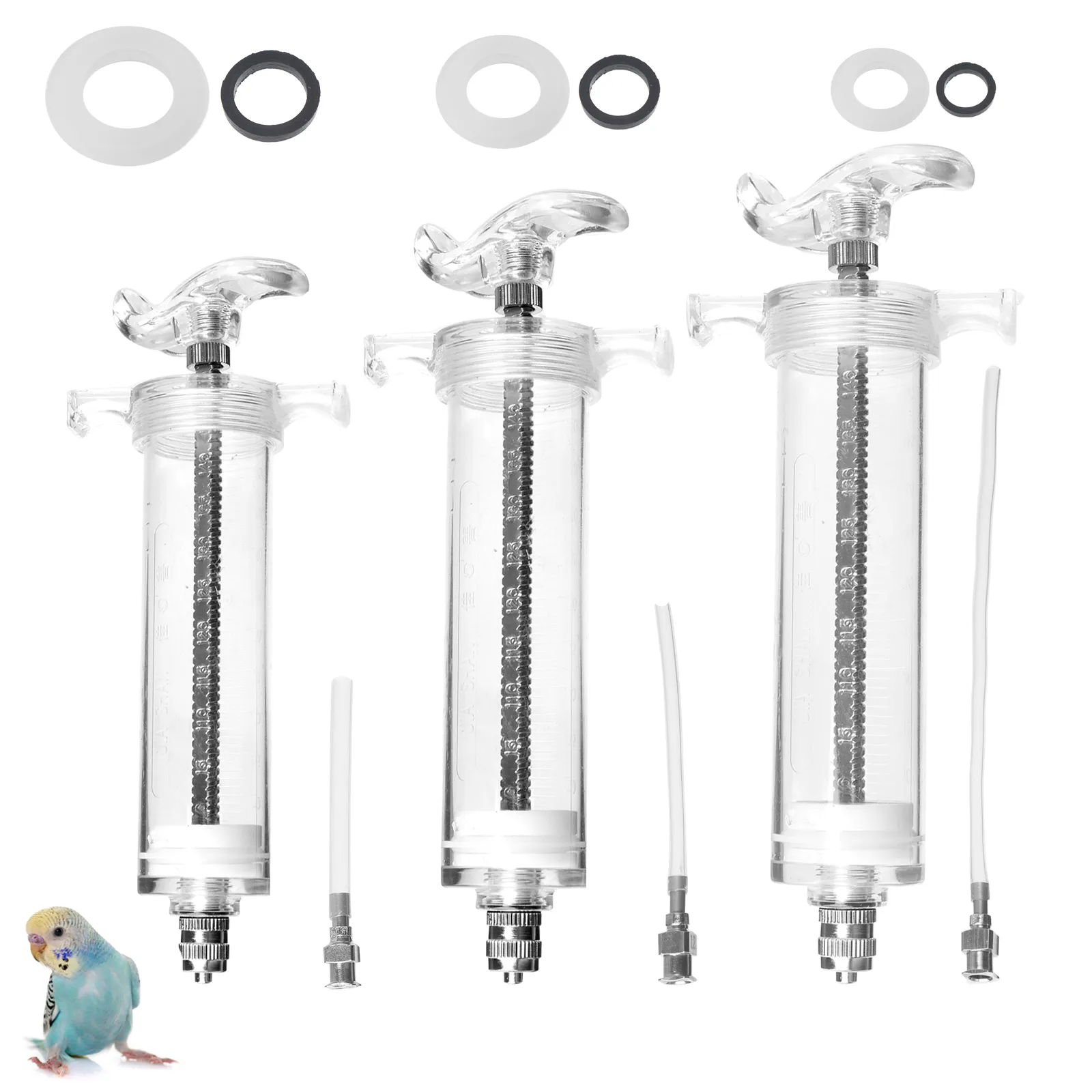Adjustable Baby Bird Feeder Gavage Tube Parrot Feeding Syringe for Hand ...