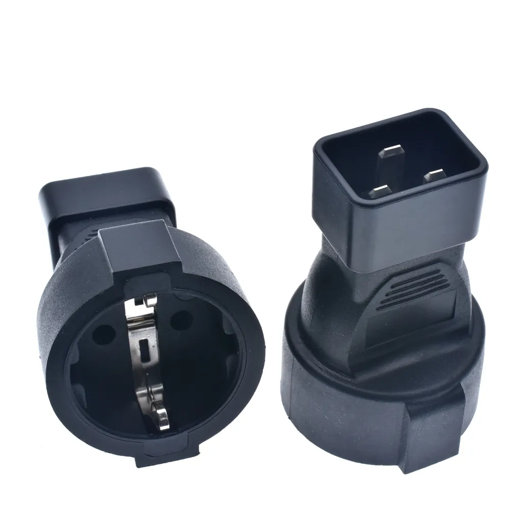Power Plug Adapter IEC C20 Plug To Schuko CEE7/7 Female Power Adapter ...
