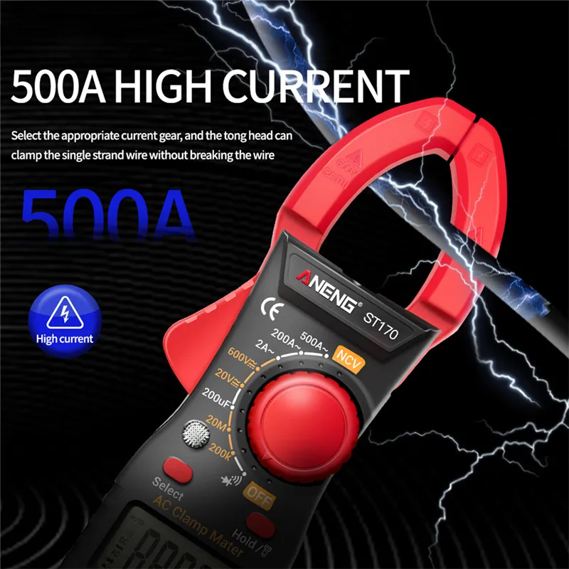 ANENG ST170 LCD Digital Clamp Meter - DC/AC Current digital multimeter ...