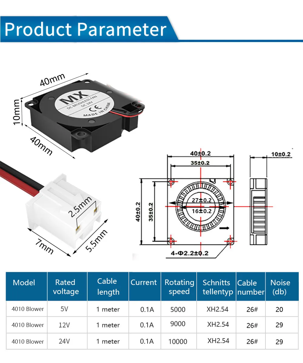 3D Printer Blower Turbo Radial fan for sales - DC 5V/12V /24V - CPU ...