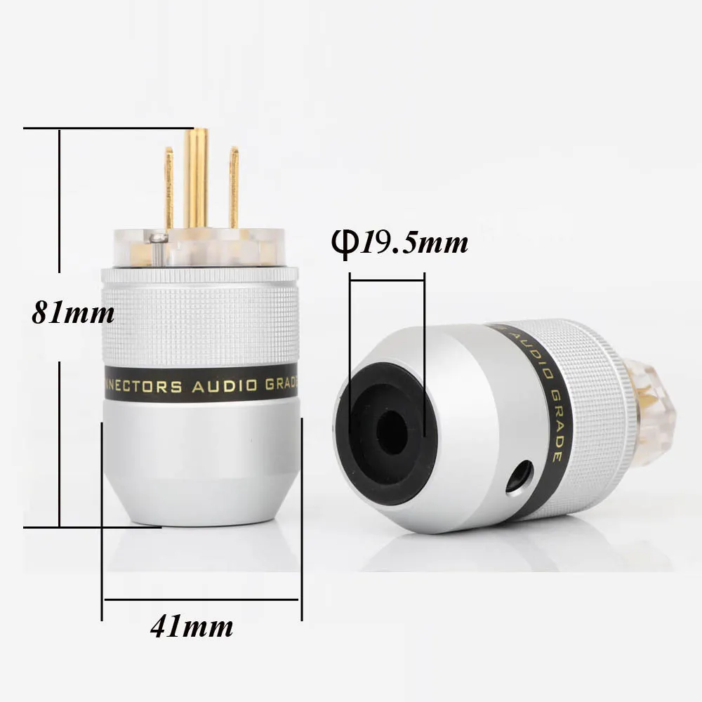 Female Outlet Plug Aluminum 24K Gold Plated Schuko Power Connector IEC ...