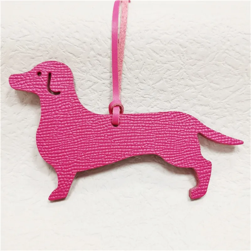 Custom Made Genuine Leather Dog Puppy Keychain Backpack Pendant Animal ...