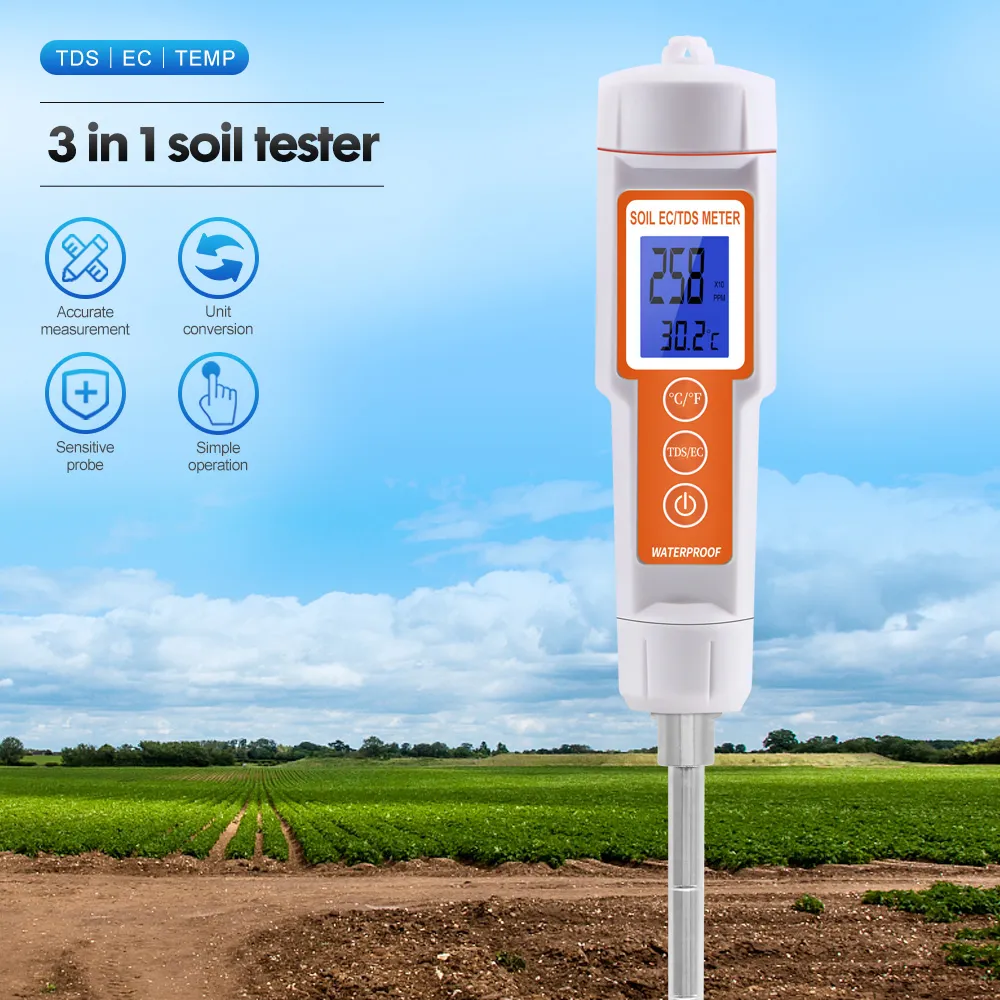 Soil Test Meters: Digital 3 In 1 Soil Tester With EC/TDS/Temperature ...