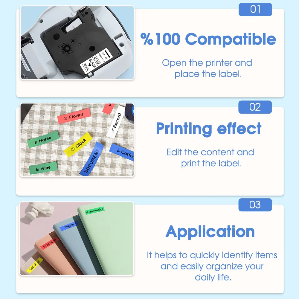 DHgate.com:88 CHAR Absonic Compatible Dymo 45013 D1 Label Tape for Dymo ...