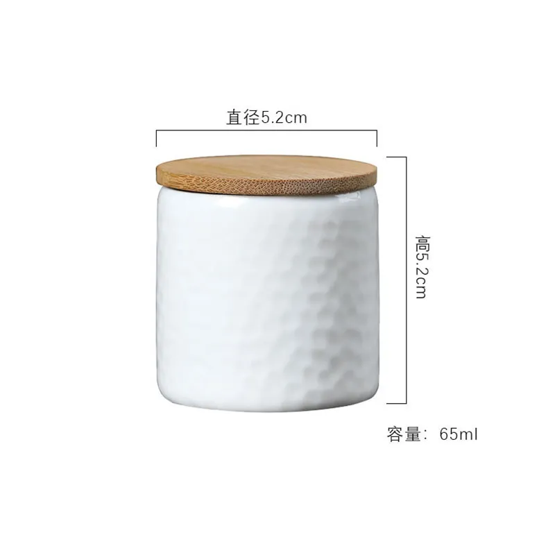 Mini Ceramic Jar with Bamboo Lid - Elegant White Porcelain Tea Box ...