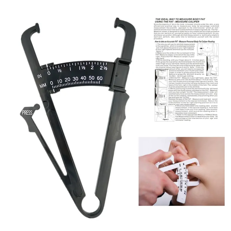 Accurate Body Fat Caliper & Tape Measure Set - Skinfold Tester ...