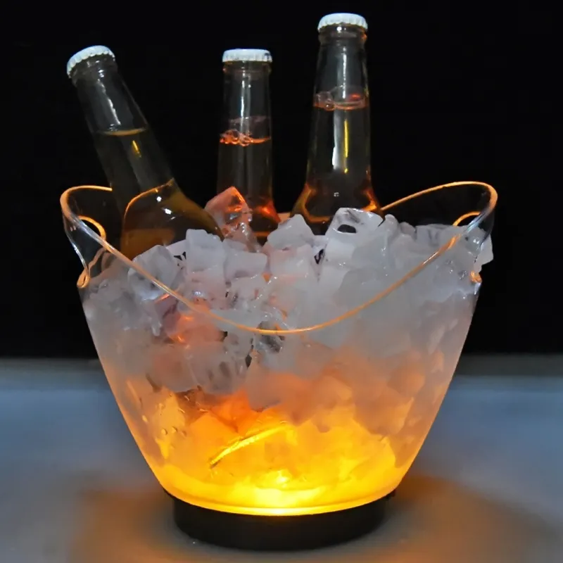 Multicolor LED Gradient Light Ice Bucket - Waterproof Cooler Container ...