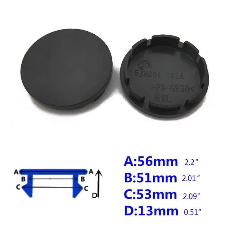 Universal Center Caps for Rims - 56mm Black/Silver ABS Car Wheel Center ...