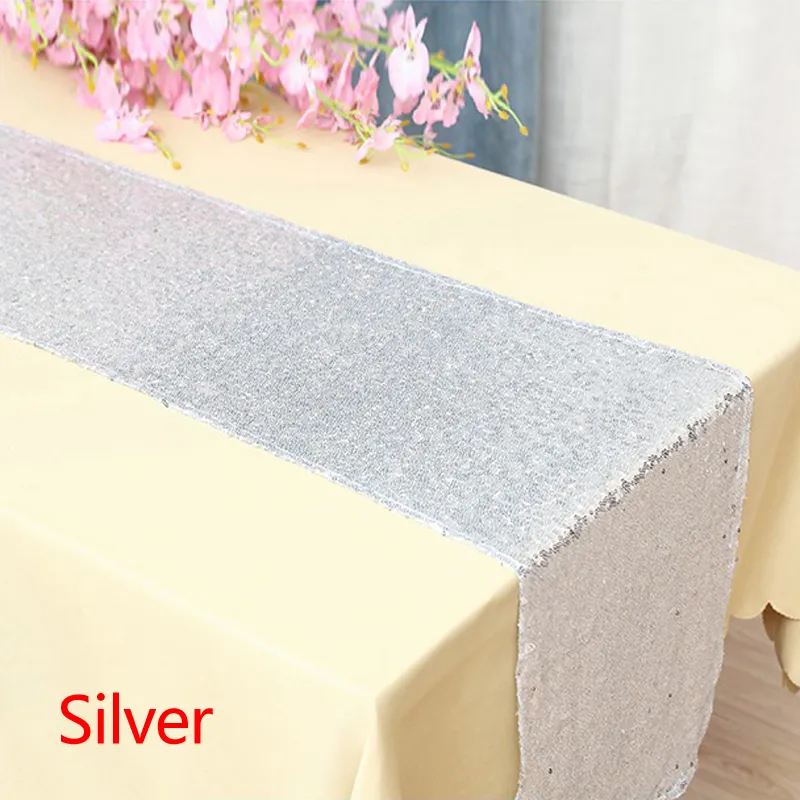 Rose Gold Sequin Table Runner 30x180cm - Shiny Embroidered Tablecloth ...