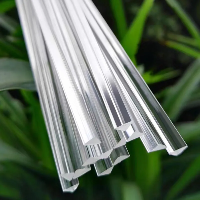 Acrylic Triangle Bar Strip Solid Transparent Plexiglass Rod Right ...