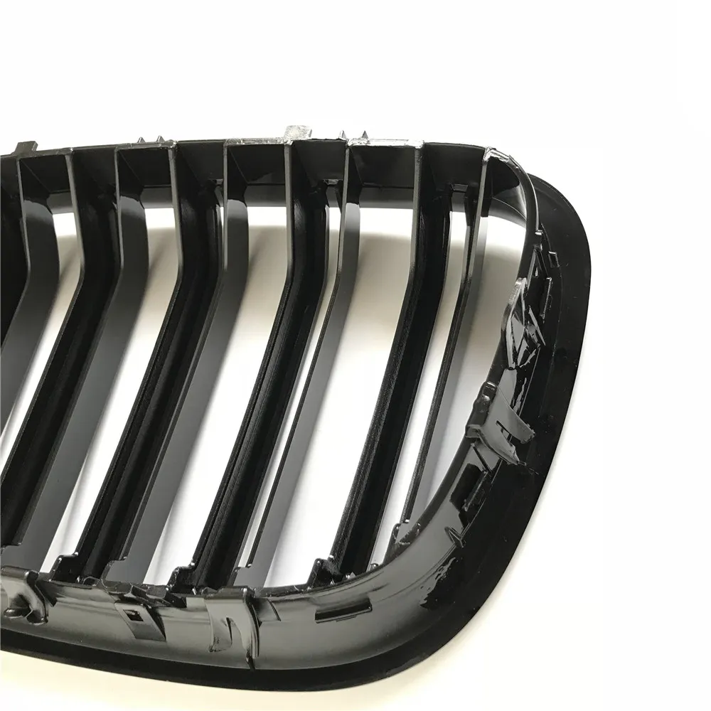 Gloss Black Double Slat Kidney Grille For BMW X5 X6 E70 E71 2007 2013 ...