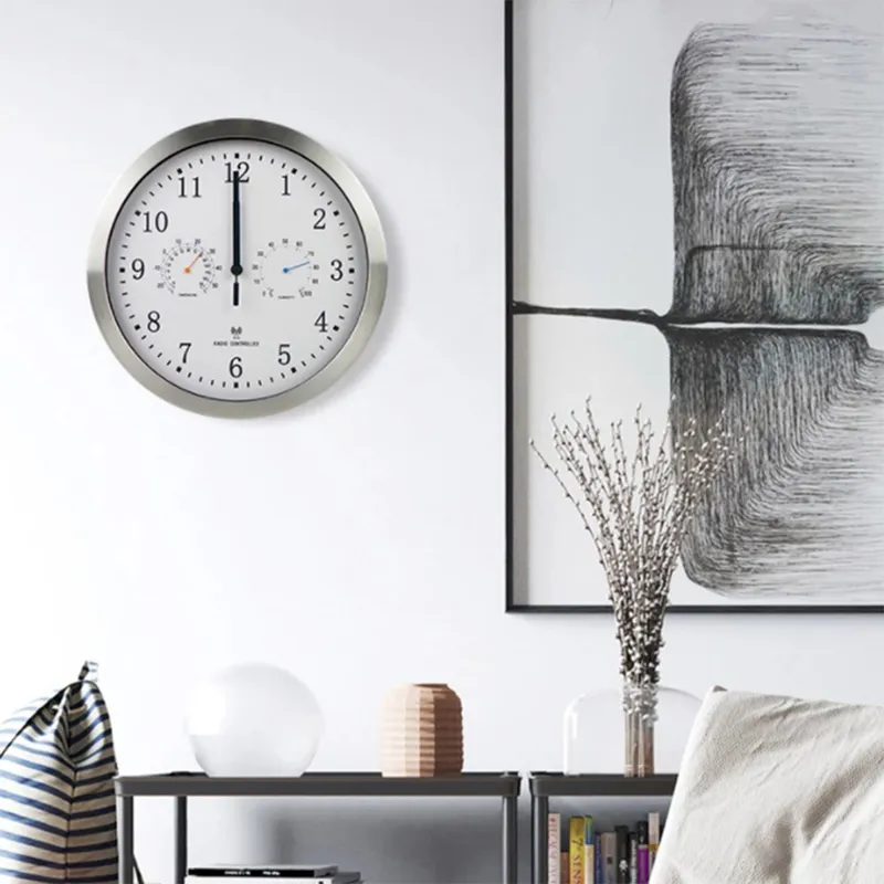 12Inch Clock Automatic Time Adjustment Scanning Radio Controlled Clock ...