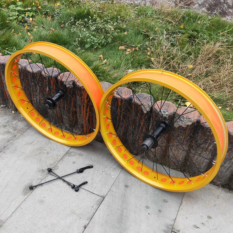 Kalosse Aluminum Alloy 26x4.0 Inches Snow Bicycle Wheel, 135/190mm 4.0 ...