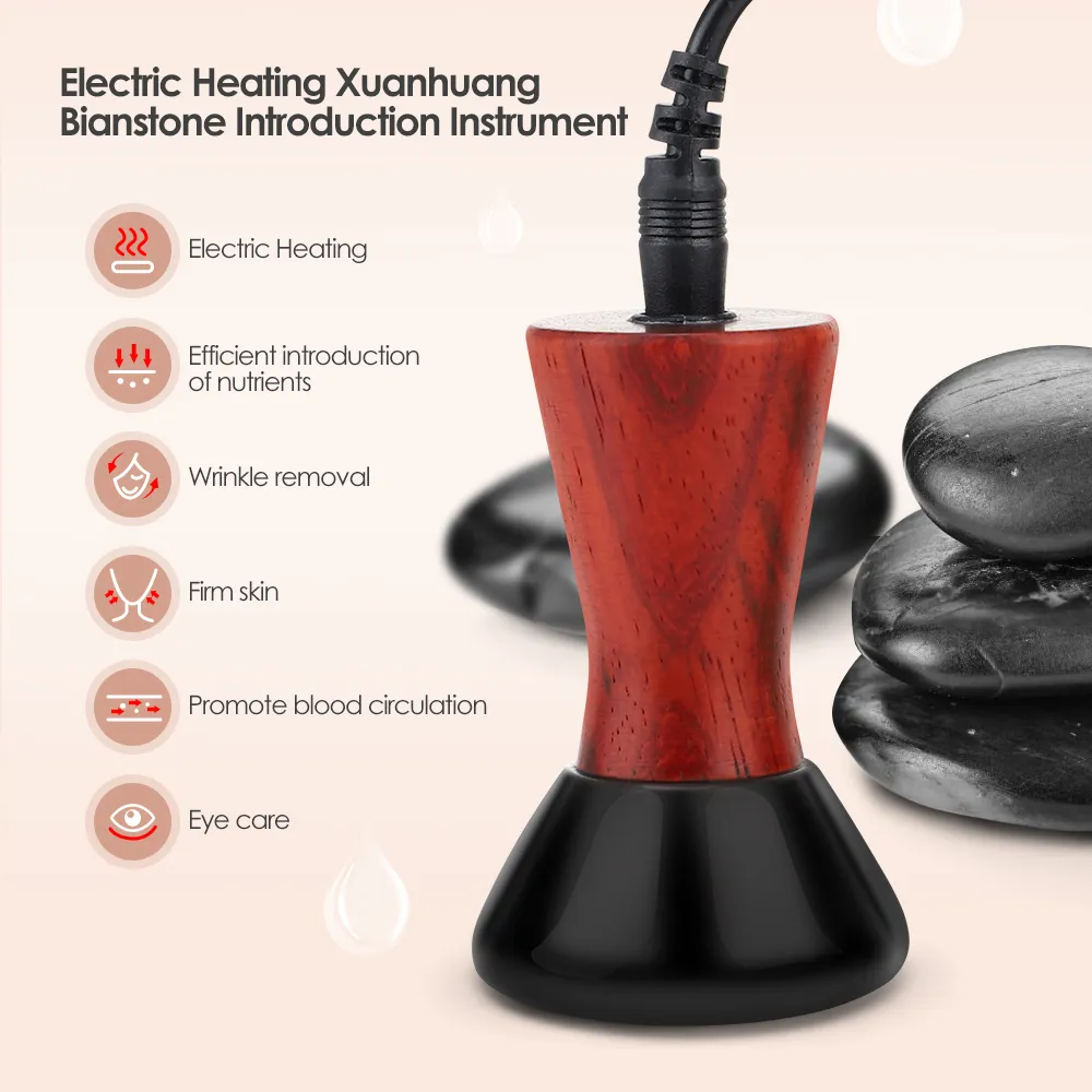Hot Stone Electric Face Massager with Natural Stone Needle for Facial ...