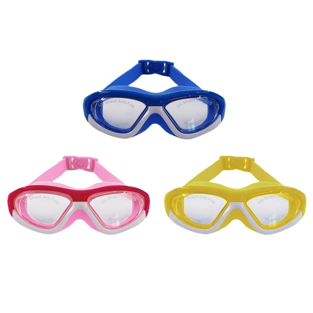 Kids Swim Goggles - Wide View, Anti-Fog, UV Protection - Comfortable ...