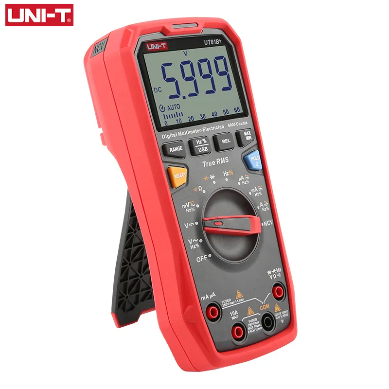 UNI-T UT61B+ Digital Multimeter, 6000 Counts with LCD Display, Auto ...