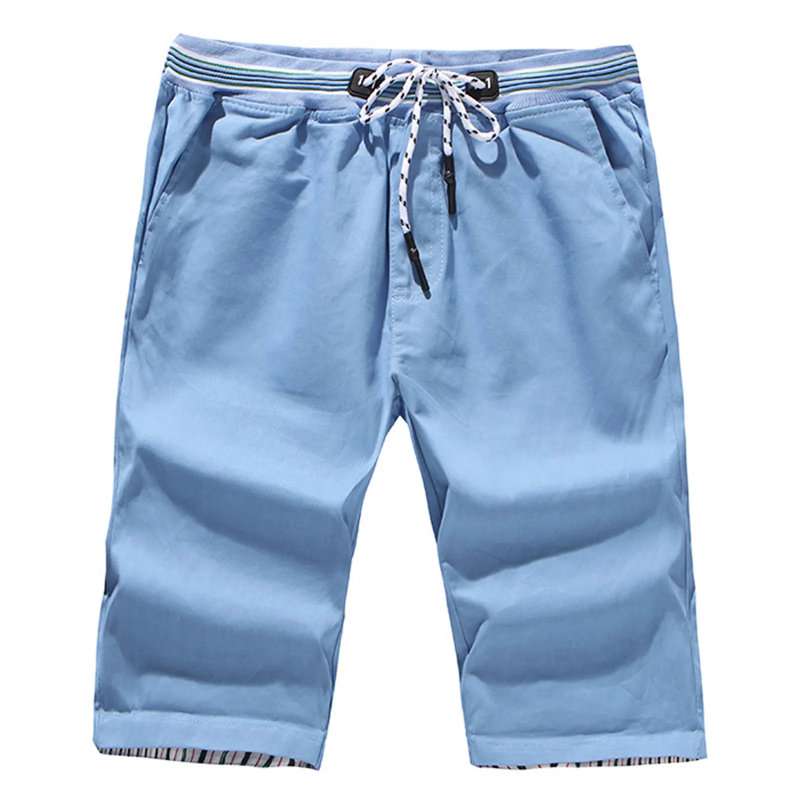Men's Summer Casual Shorts: Loose Fit, Elastic Waist, Solid Colors ...
