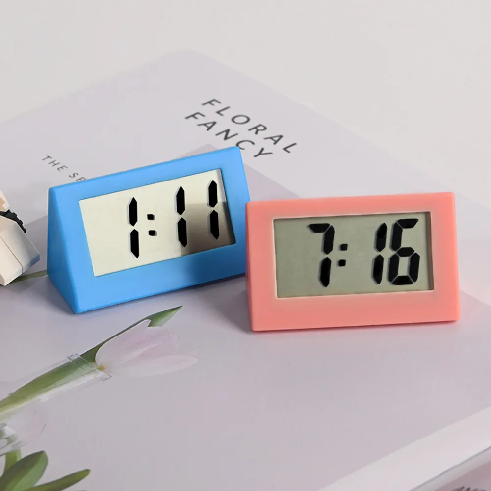 Compact Digital Desk Clock - Mini LCD Table Clock for Home, Office ...