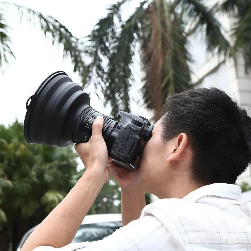 Collapsible Silicone Lens Hood for Cameras and Smartphones, Reflection ...