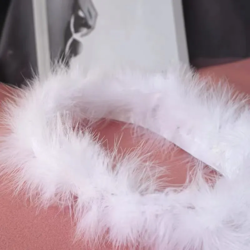 1 Meter White Marabou Feather Trim - Fluffy Fringe 7cm Wide, Perfect ...