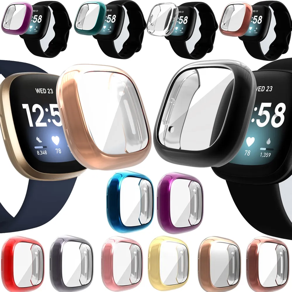 DHgate.com:Full Screen Soft Tpu Case for Fitbit Sense/Versa3 ...