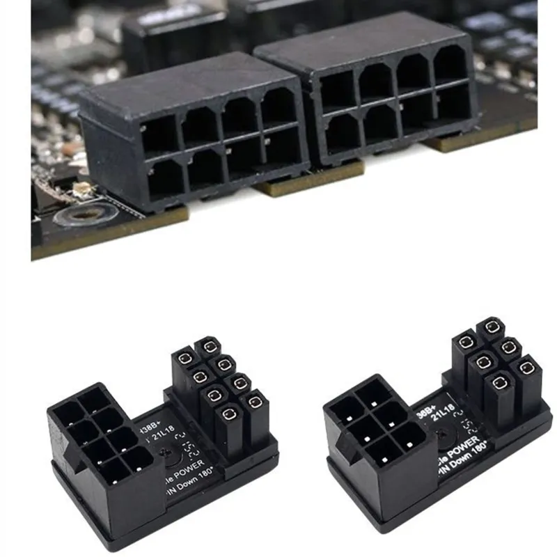 DHgate.com:GPU VGA PCIe 8 Pin 6 Pin U Turn 180 Degree Angle Connector Power Adapter Board for ...