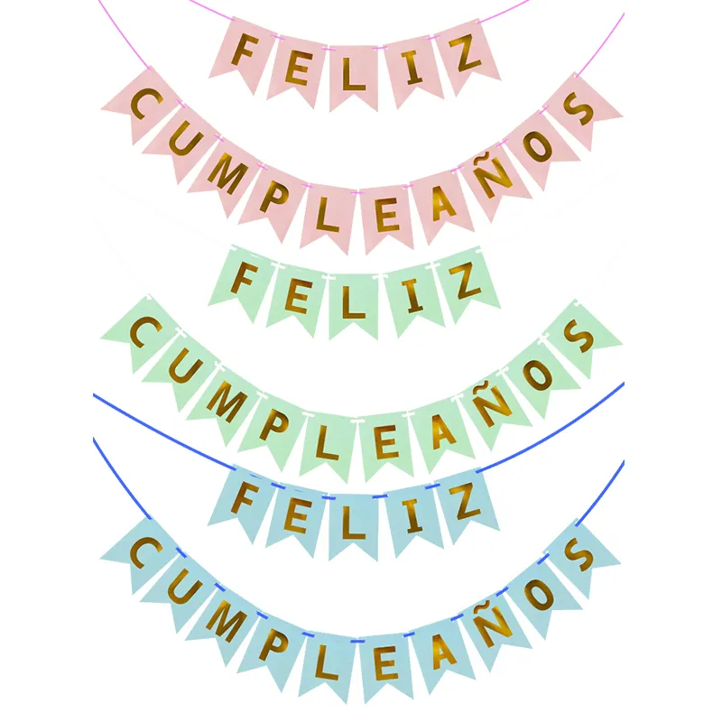 DHgate.com:1Pcs Spanish Happy Birthday Banner, Non-woven Fabric ...
