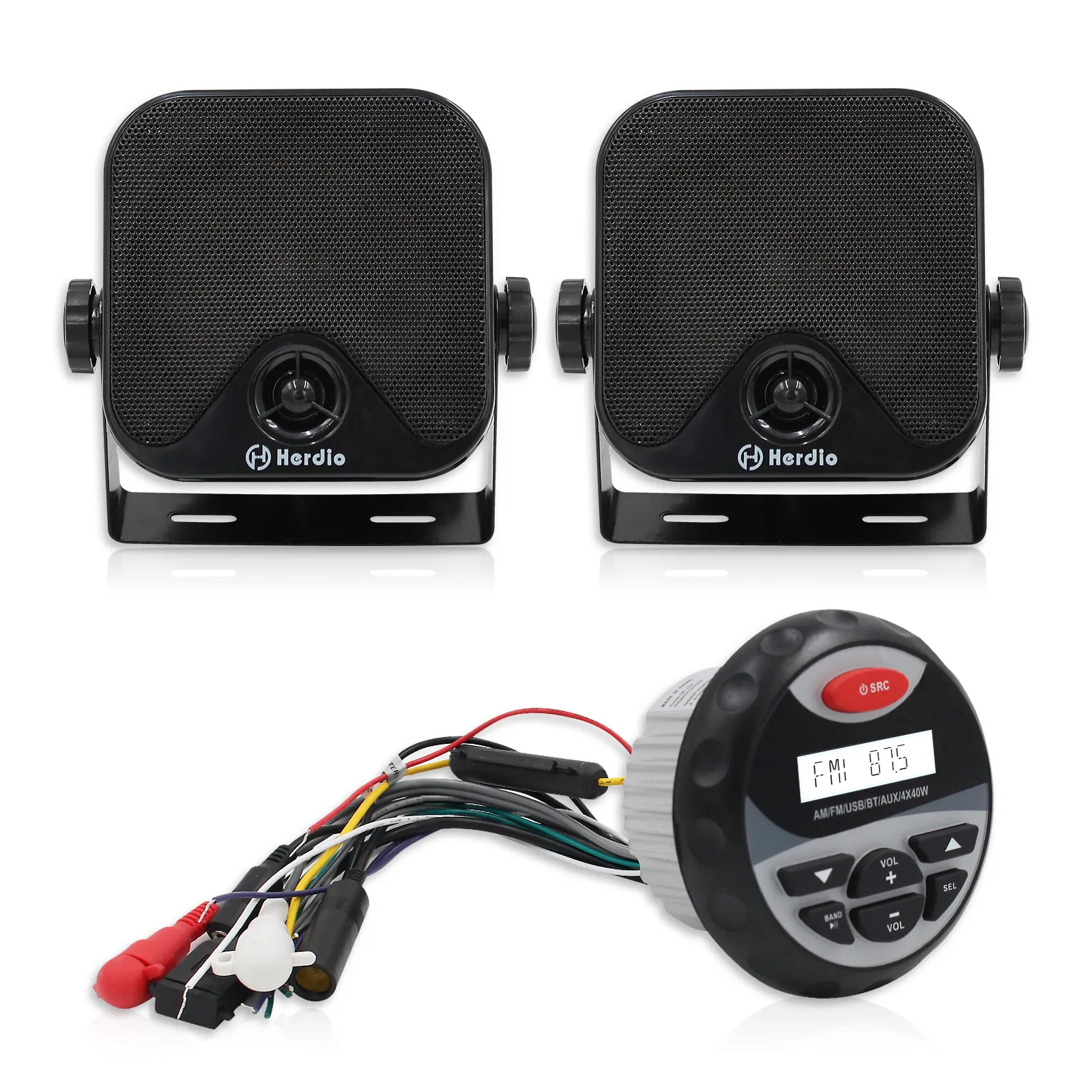 3.5 Inch Round Waterproof Bluetooth Radio And 4 Inch Marine Speakers ...