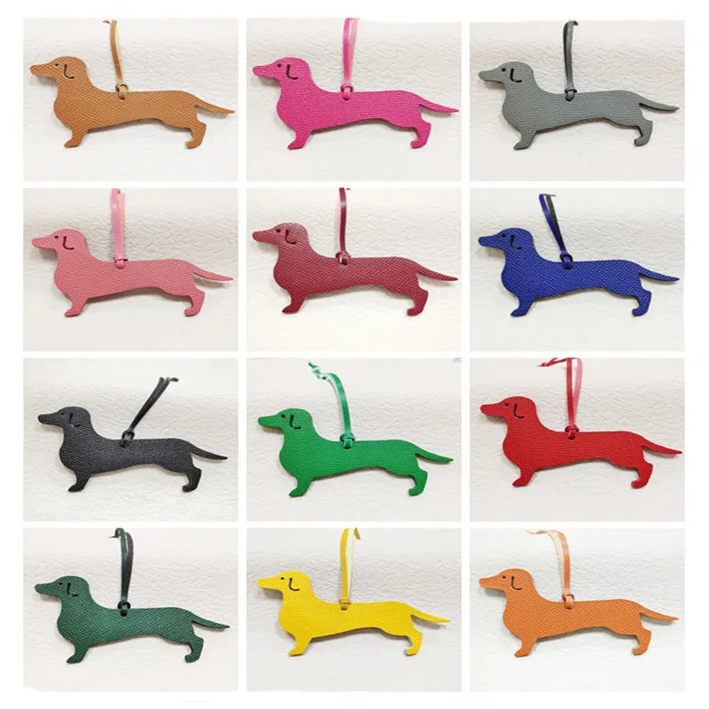 Custom Made Genuine Leather Dog Puppy Keychain Backpack Pendant Animal ...
