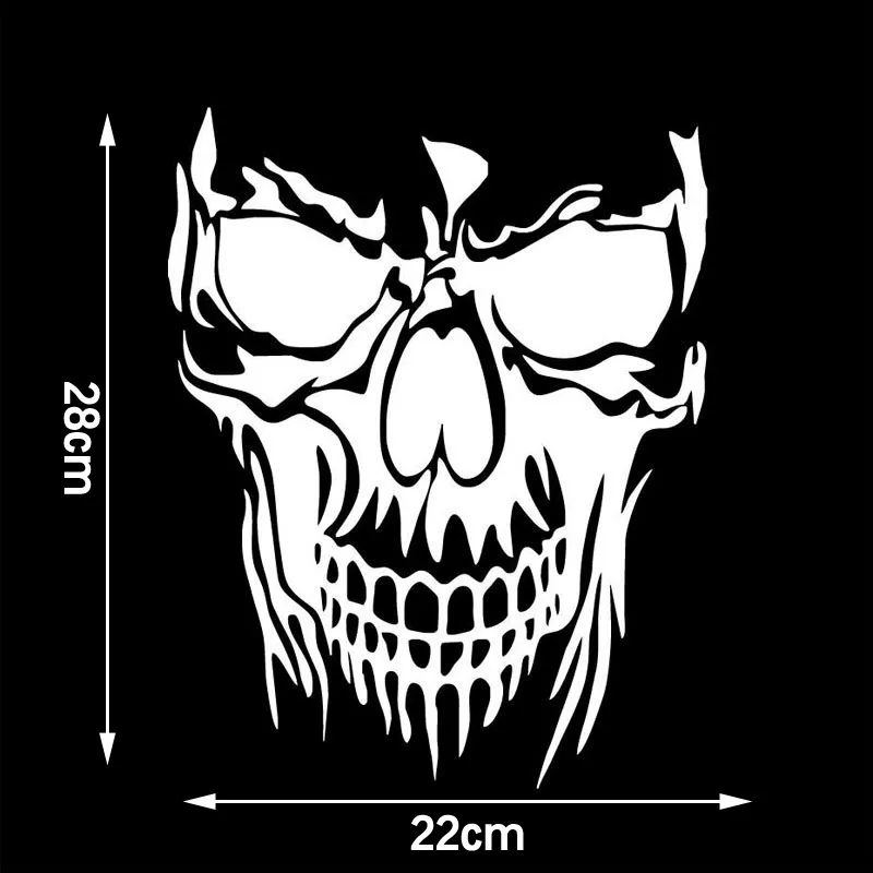 Reflective Skull Car Stickers Horror Vehicle Decals For Safety And ...