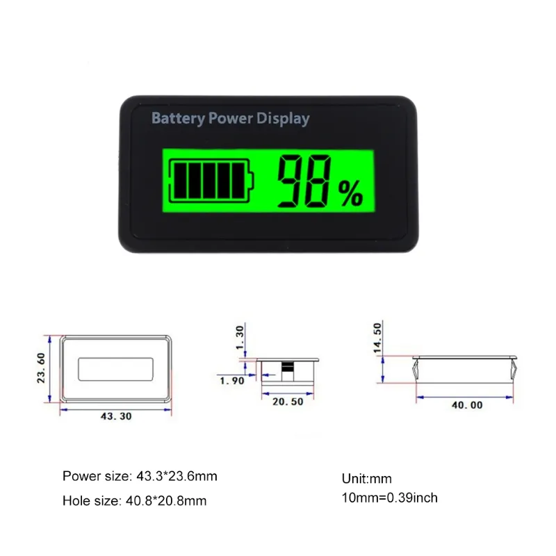 Digital LCD Voltmeter for Cars, Motorcycles - 12V 24V 48V Battery ...