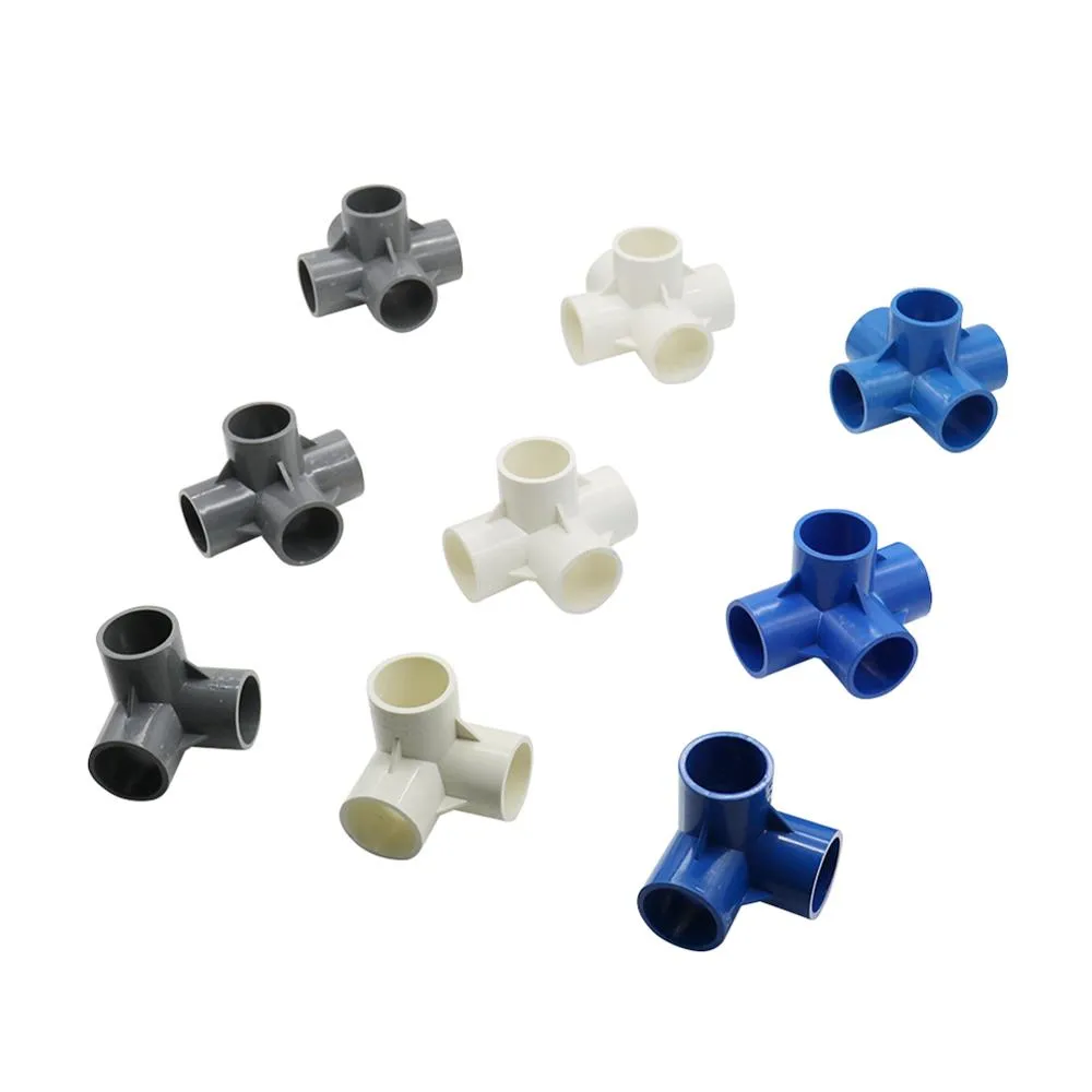 Three Way Hose Connector, 20mm ID PVC 3 Way/4 Way/5 Way Pipe Fitting Equal Connectors For Water ...