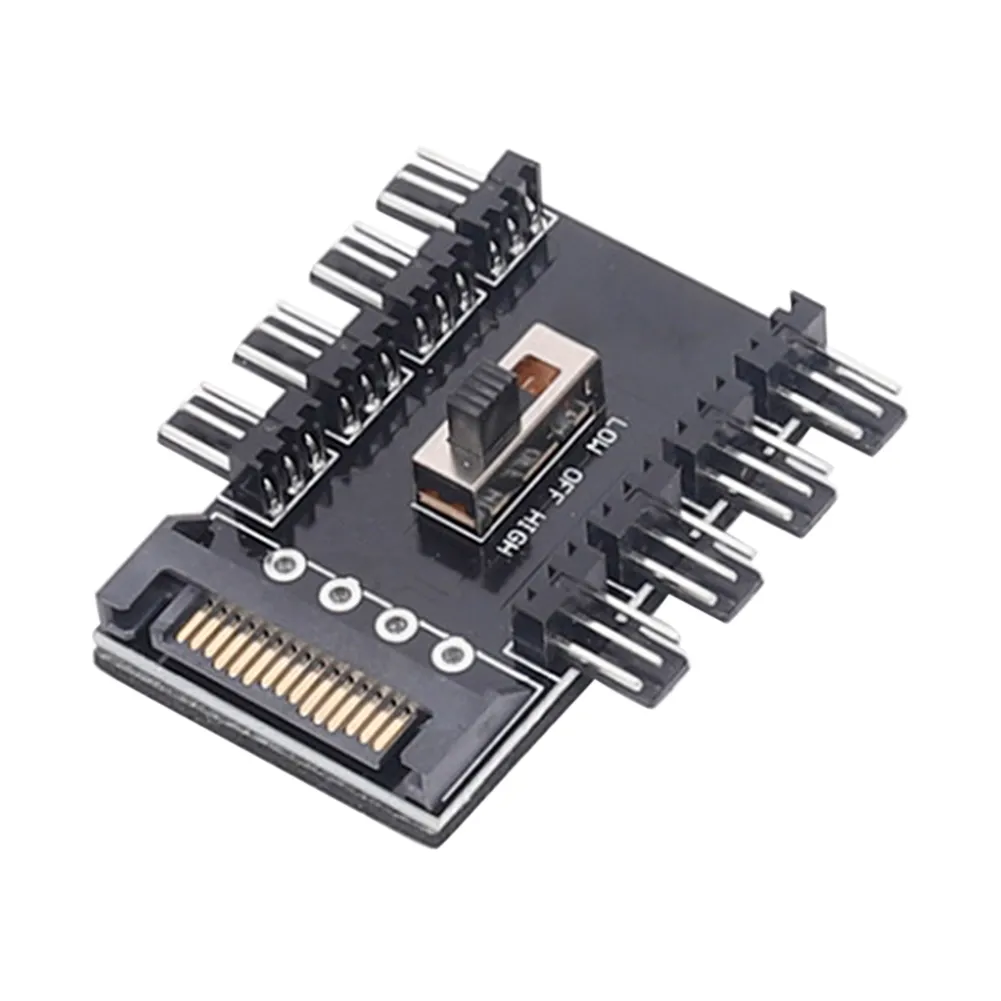 8-Port 3-Pin 12V SATA PC Cooling Fan Hub Splitter Power Socket PCB ...