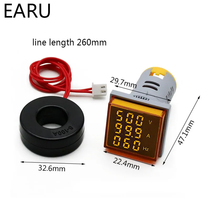DHgate.com:LED Digital Voltmeter Ammeter Hz Meter, 3-in-1 AC20-500V ...