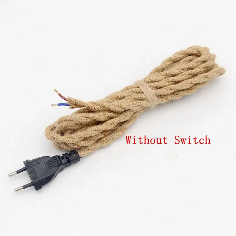 Vintage Hemp Lamp Cord with Dimmer Switch - Premium Quality European ...
