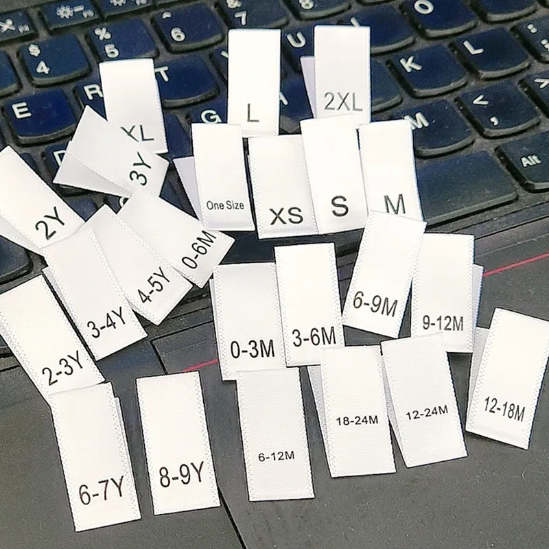 Kids Clothing Size Labels - Woven Satin Tags for Baby & Toddler Clothes ...