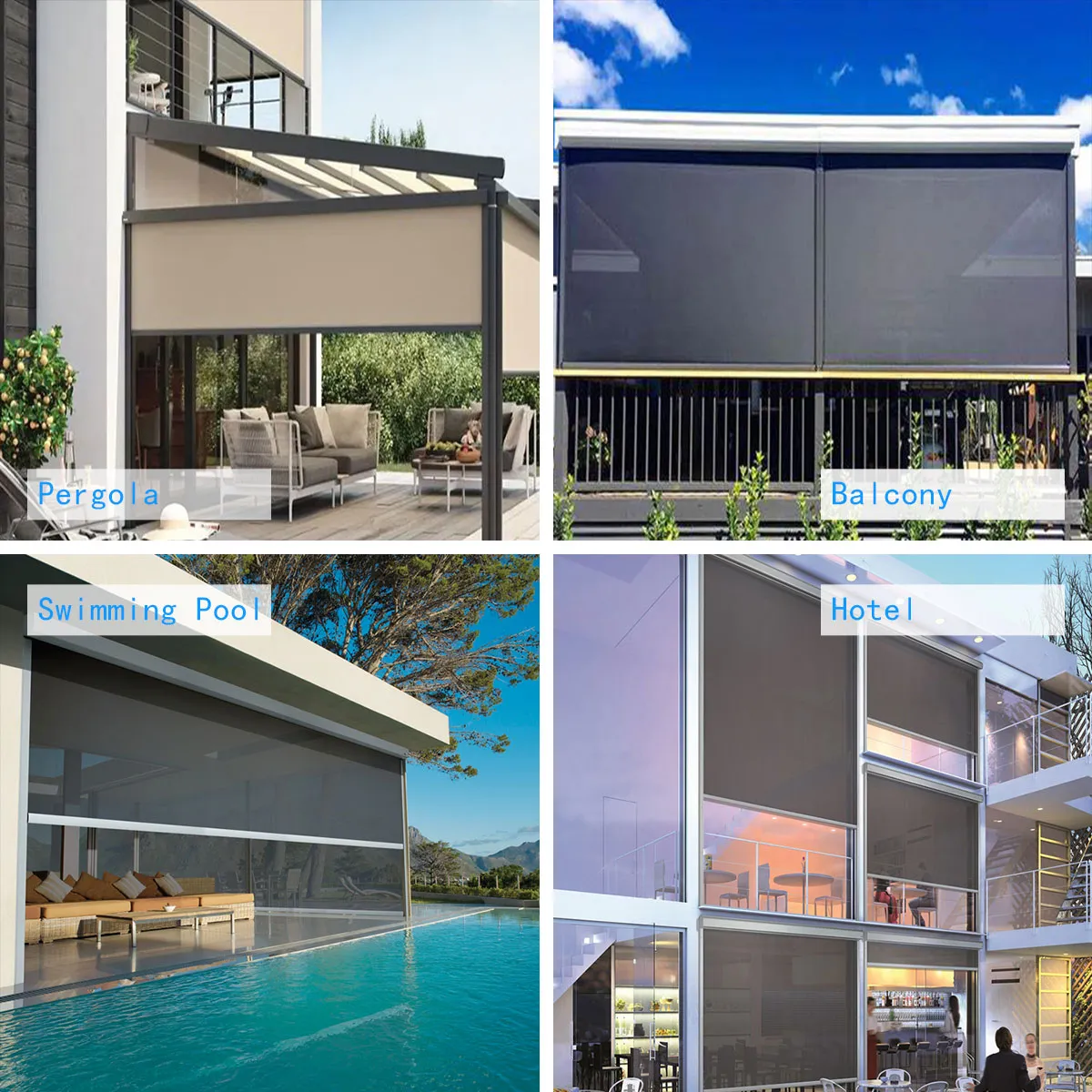 DHgate.com:BOLAIEN Motorized Balcony Roller Shades, Clear TPU Outdoor ...