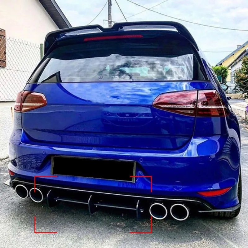 Car Rear Diffuser - VW Golf MK7 R R-Line 2013-2016 Rear Bumper Side ...