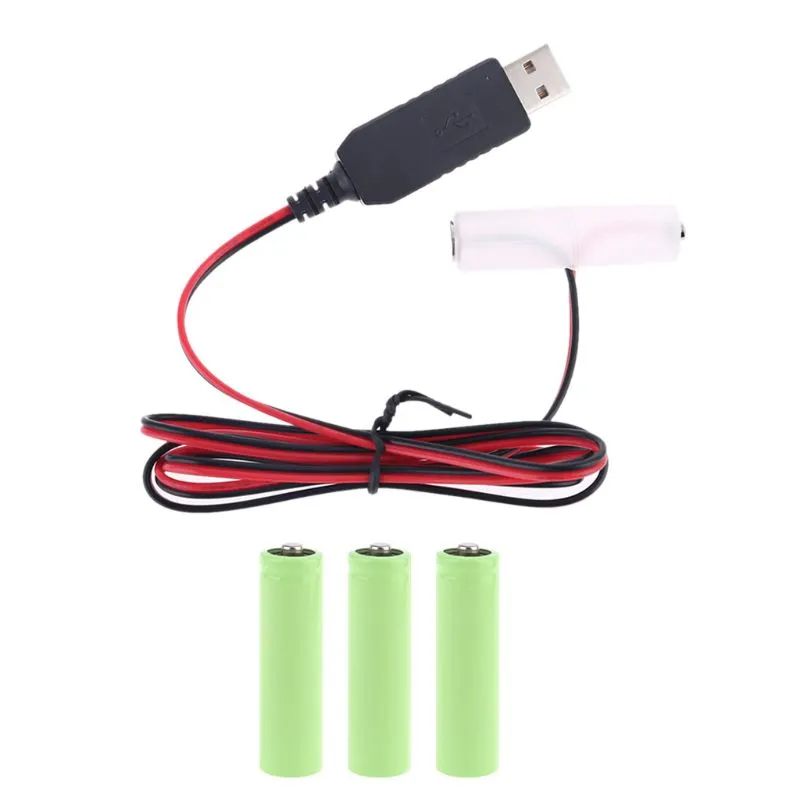 AA Battery Charger Cable, USB to LR6 Power Supply Cord for Electronic ...