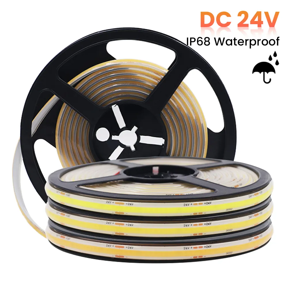 DHgate.com:Waterproof COB LED Strip Light - 12V/24V, IP68, 320LED/m, 0 ...