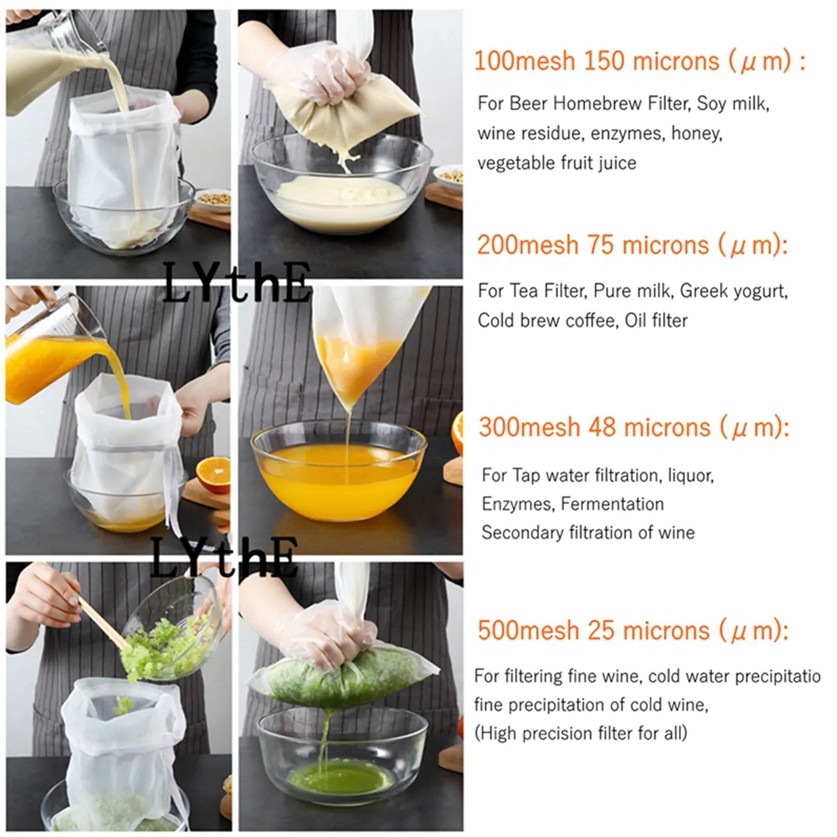DHgate.com:Reusable High Density Mesh Milk Strainers: 80/100/200/400 ...