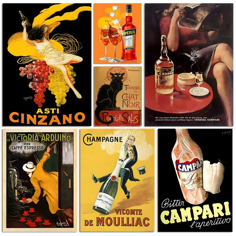 Vintage Cocktail Poster Art: Fun Alcohol Canvas Prints for Bar & Home ...