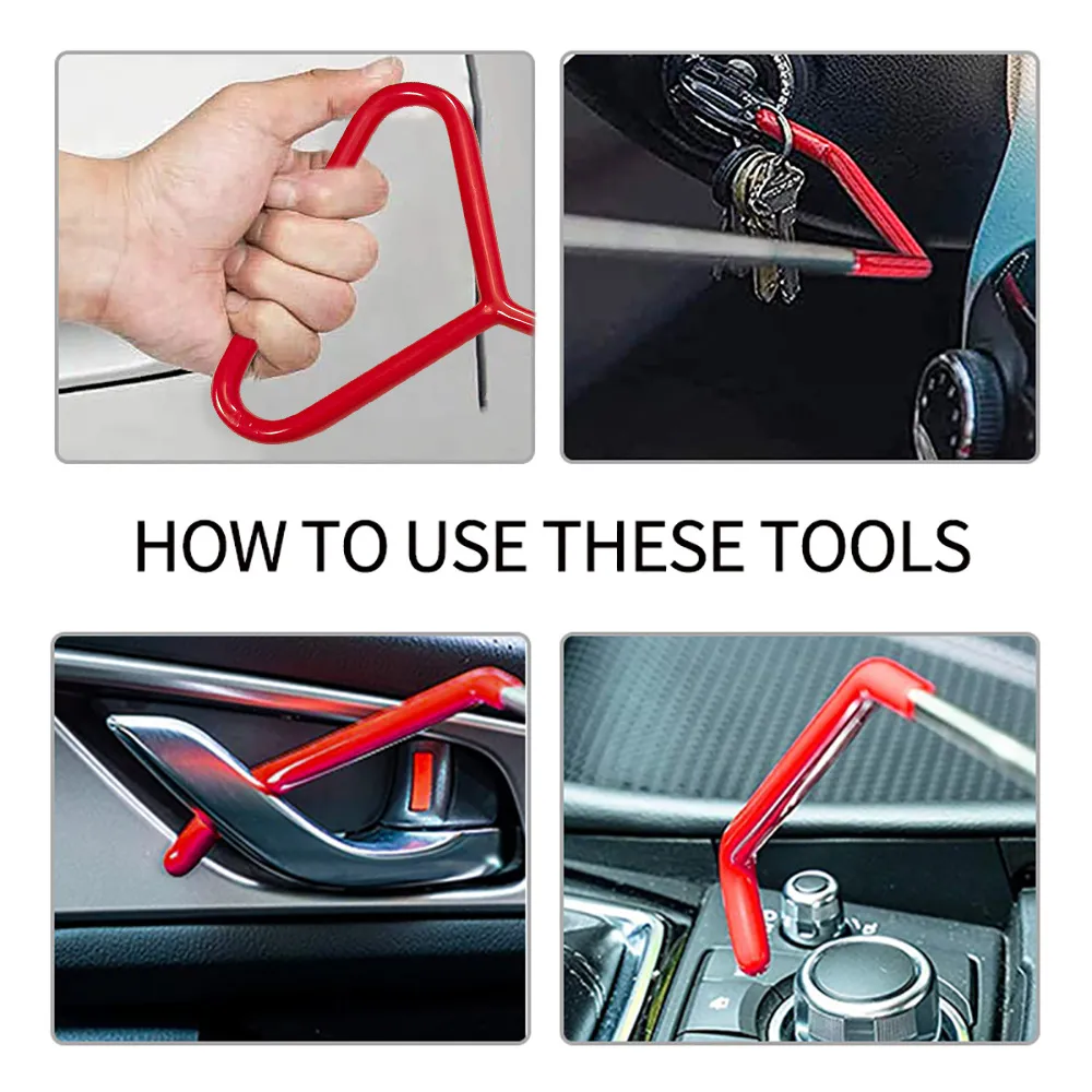 Complete Car Door Lockout Tool Kit With Long Range Reach Hooking Key ...