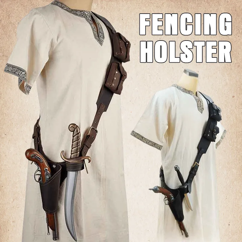 Medieval Knight Sword Scabbard Frog Shoulder Belt - Viking Pirate ...