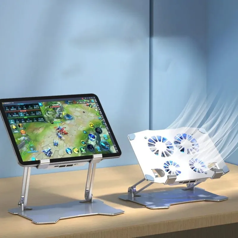Adjustable Universal Aluminum Laptop Stand For Tablet With 4 Coog Fans ...